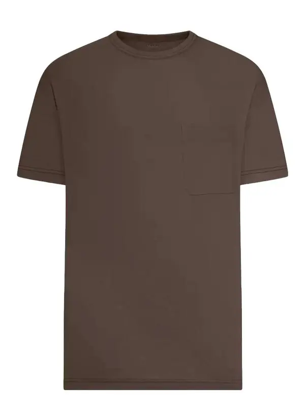 LEMAIRE Ribbed Crew-neck Pocket T-shirt - Brown