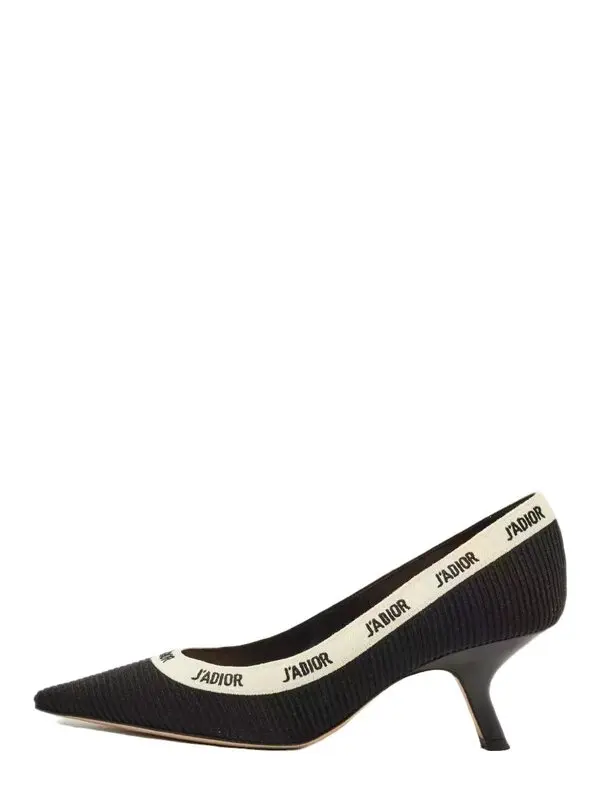 Dior Knit Ribbon Slingback Pumps - Black
