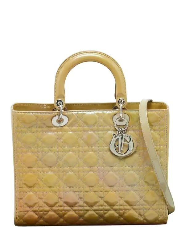 Dior Large Lady Leather Tote Bag - Neutrals