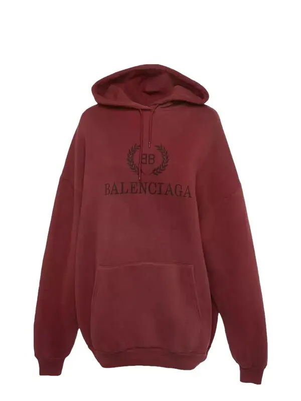 Balenciaga Logo-print Hoodie - Red