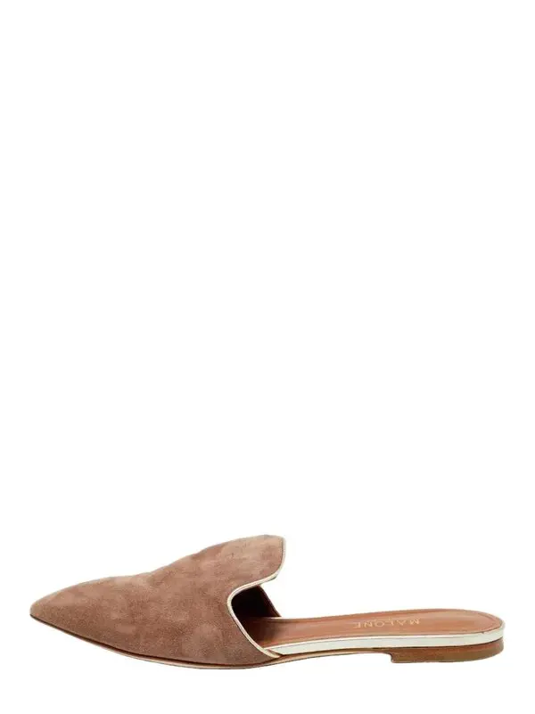 MALONE SOULIERS Suede Pointed Toe Mules - Brown