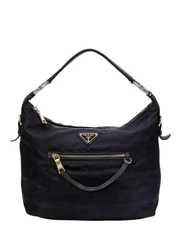 Prada Tessuto Logo-plaque Tote Bag - Black