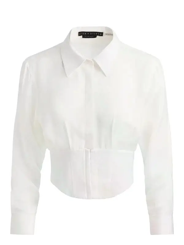 Alice + Olivia Edie Buttoned Top - White
