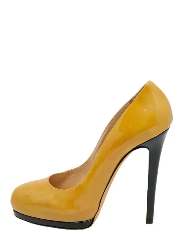 Oscar De La Renta Patent-leather Platform Pumps - Yellow