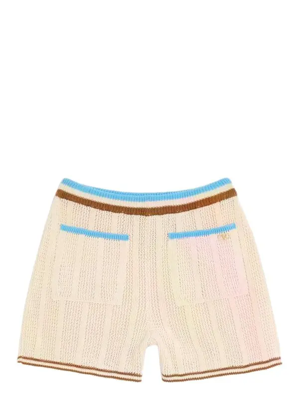 Valentino Garavani Vlogo Detail Cotton Shorts - Neutrals