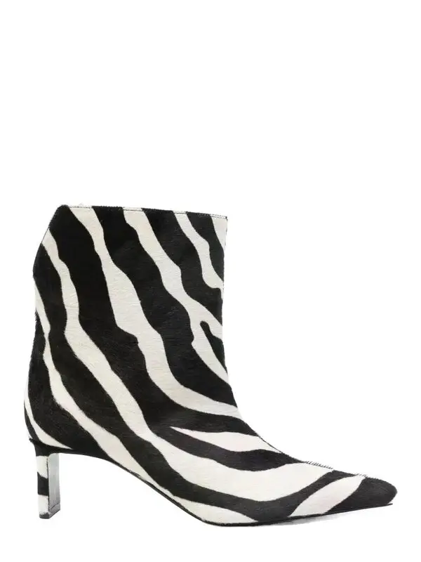 Khaite Ona Zebra-pattern Ankle Boots - White