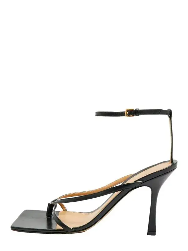Bottega Veneta Square-toe High Heel Sandals - Black