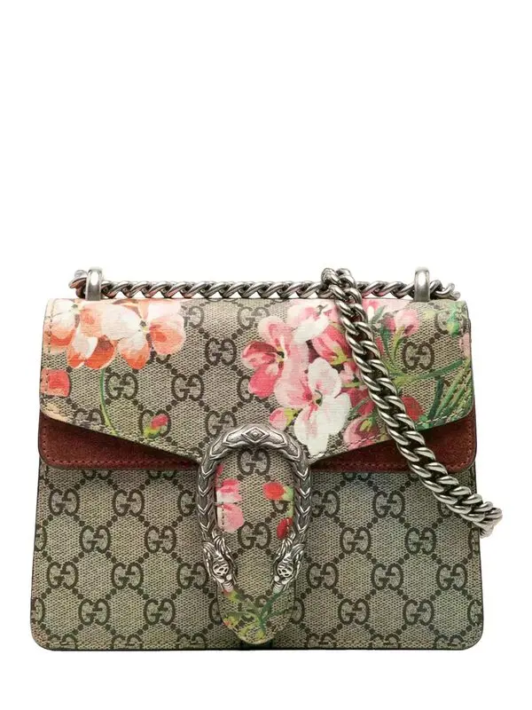 Gucci Gg Supreme Blooms Dionysus Crossbody Bag - Brown