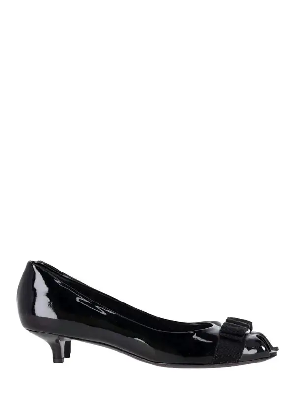 FERRAGAMO Vara Bow Peep-toe Pumps - Black
