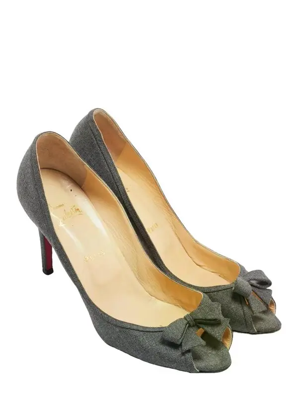 CHRISTIAN LOUBOUTIN Denim Bow-embellishment Pumps - Grey