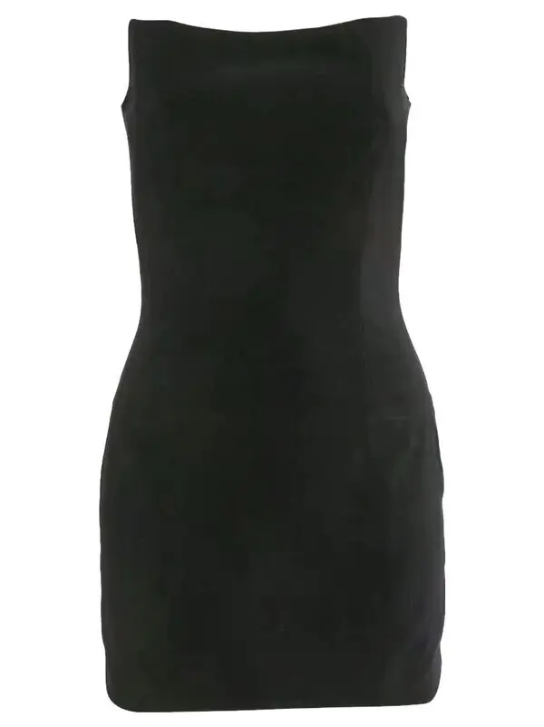 Balmain Strapless Velvet Mini Dress - Black