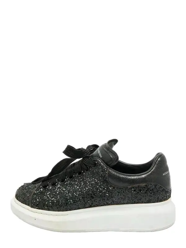 Alexander McQueen Glitter Leather Sneakers - Black