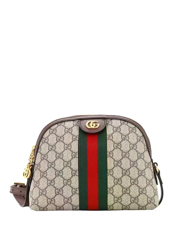 Gucci Ophidia Dome Gg Coated Canvas Small Shoulder Bag - Brown