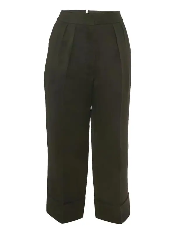 Burberry Pleated Wool Trousers - Black