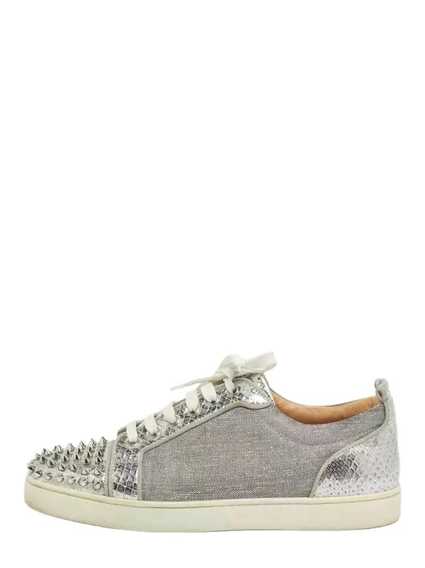 CHRISTIAN LOUBOUTIN Spike-embellished Sneakers - Silver