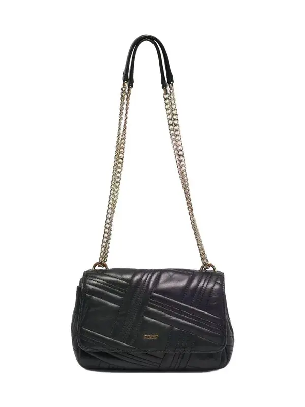 Dkny Quilted Leather Shoulder Bag - Black