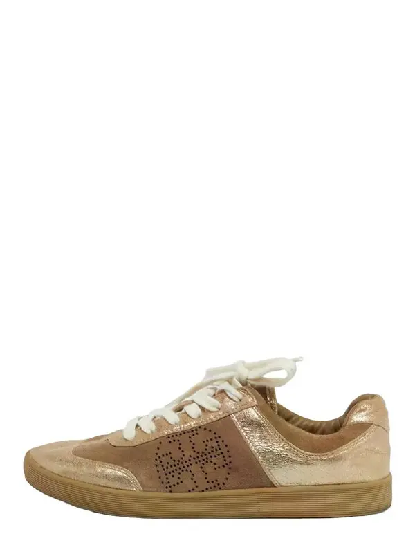 Tory Burch Perforated Logo Sneakers - Brown