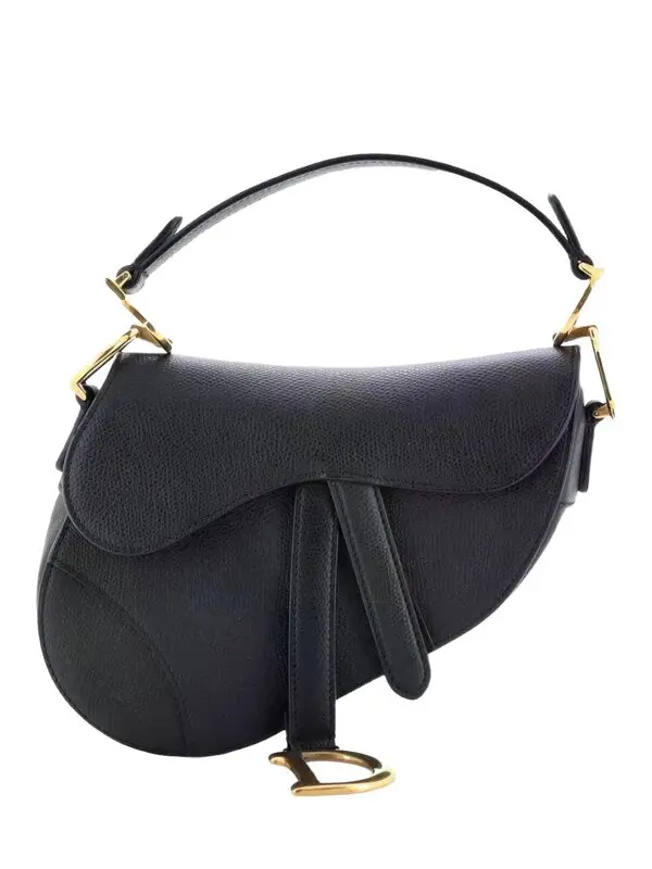 Dior Saddle Handbag Leather Mini Shoulder Bag - Black