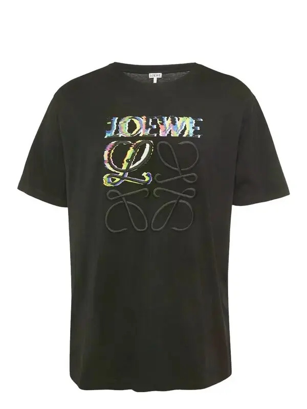 Loewe Anagram Embroidered T-shirt - Black