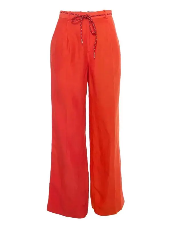 Sandro Tie-fastening Wide Leg Trousers - Red