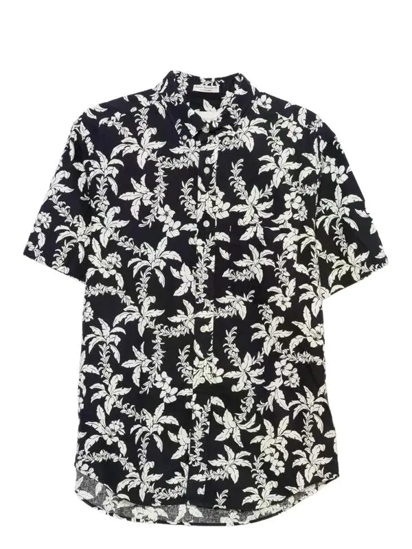 Gant Floral-print Short-sleeve Shirt - Black