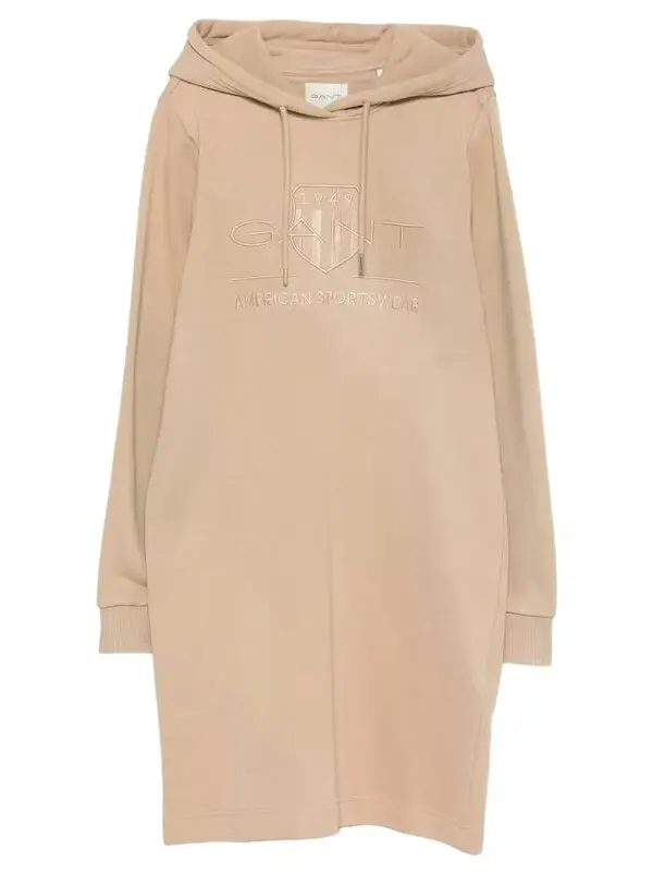 Gant Hooded Long-sleeved Dress - Neutrals
