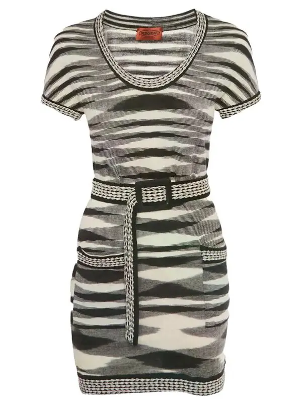 Missoni Patterned Belted Mini Dress - White