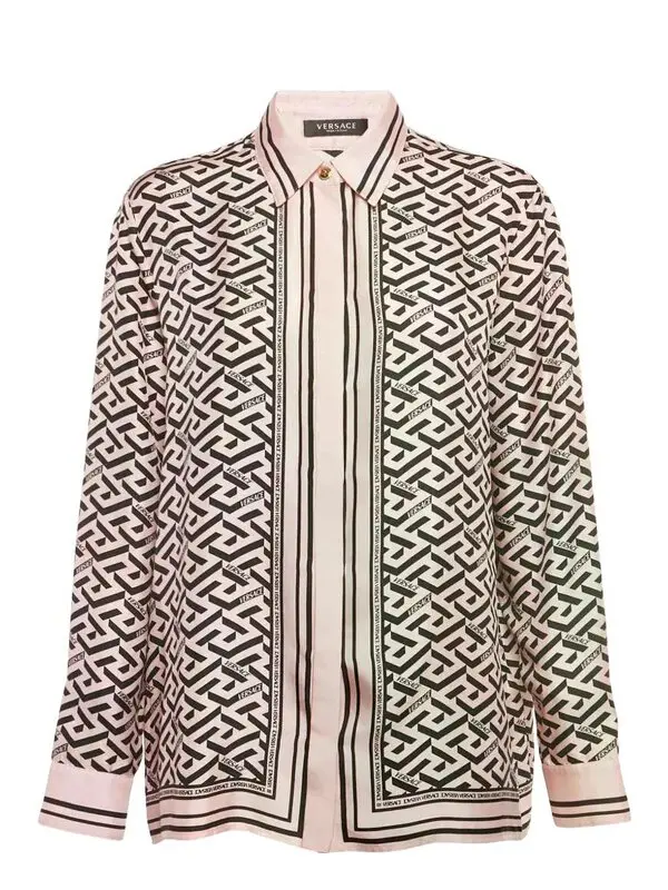 Versace Printed Silk Shirt - Pink