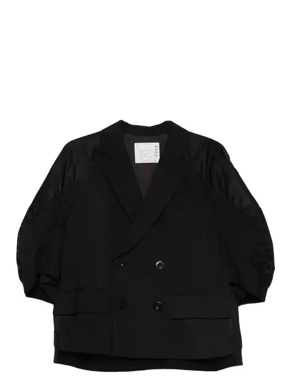 Sacai Panelled Double-breasted Blazer - Black