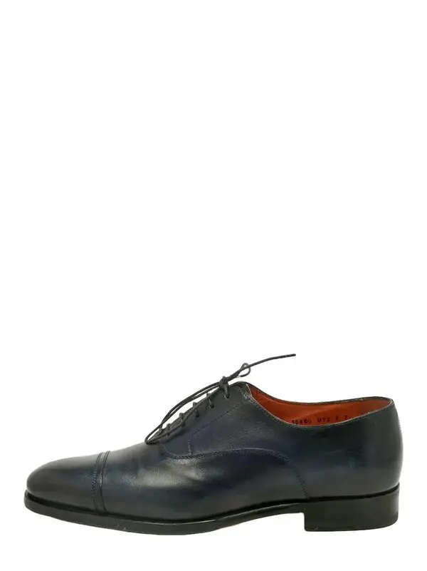Santoni Leather Oxford Shoes - Blue