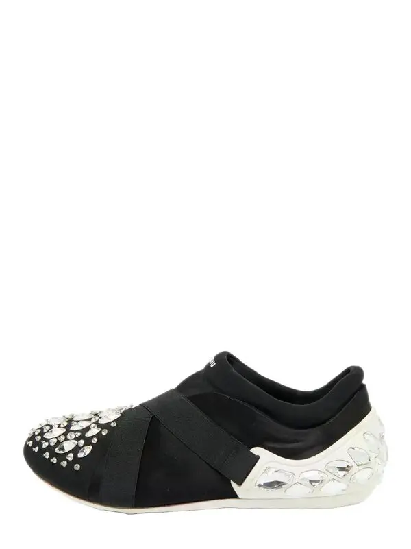 Miu Miu Crystal-embellished Sneakers - Black