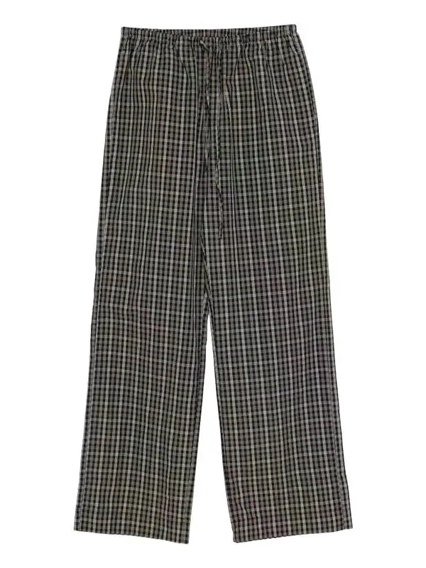 RÓHE Drawstring Checked Trousers - Black