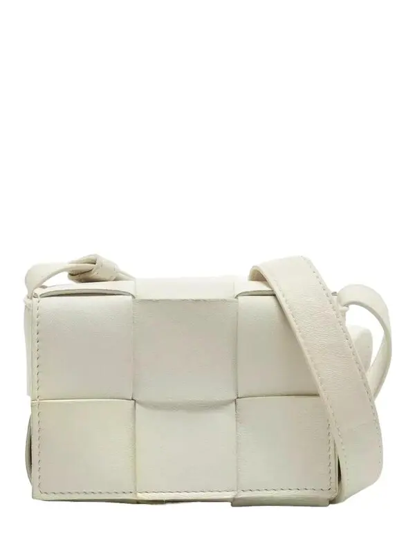 Bottega Veneta Mini Cassette Leather Crossbody Bag - Neutrals