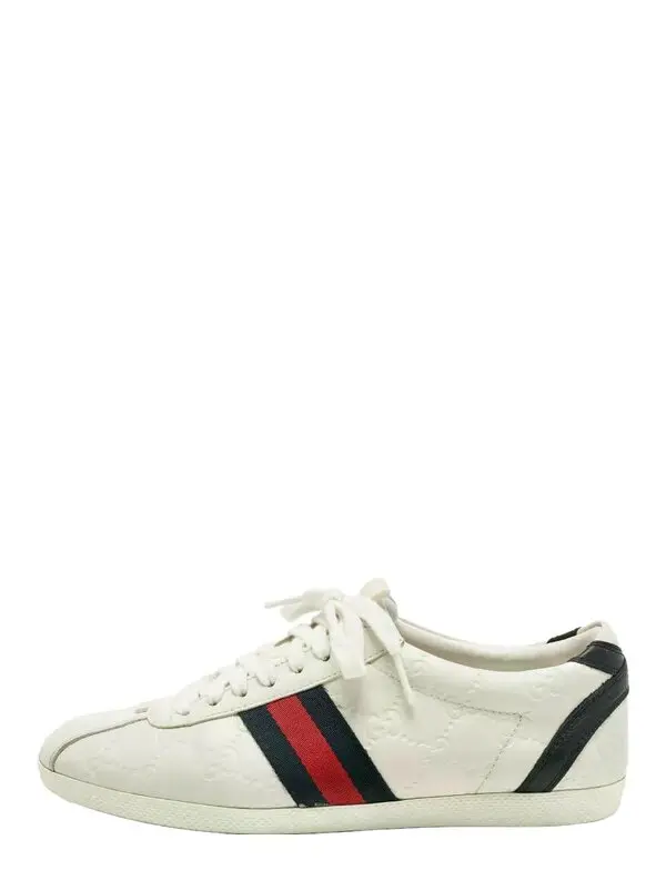 Gucci Stripe-detail Leather Sneakers - White