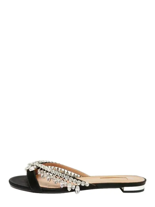 AQUAZZURA Crystal-embellished Sandals - Black