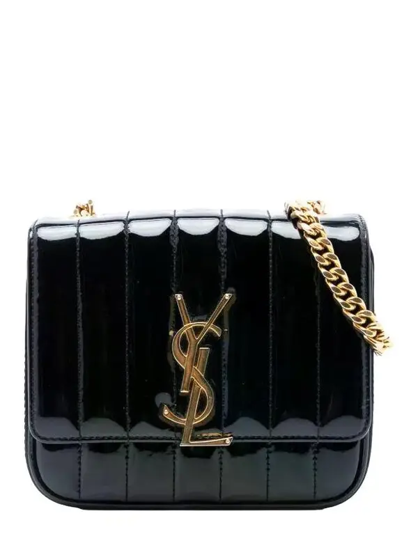 Saint Laurent Small Monogram Vicky Chain Bag - Black