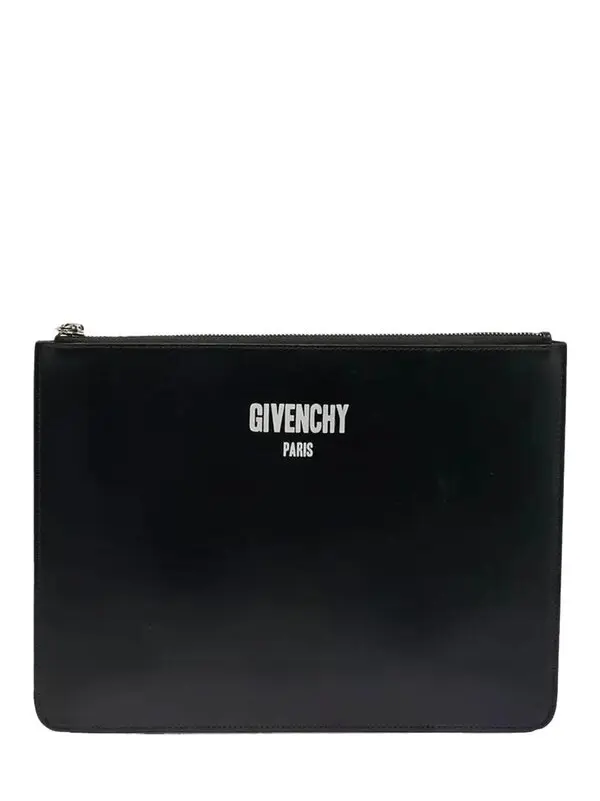 Givenchy Leather Logo Clutch - Black