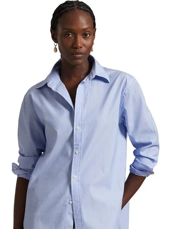 Ralph Lauren End-on-end Oversized Shirt - Classic Medium Blue