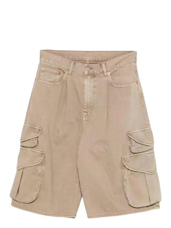Denimist Cargo Pleated Shorts - Neutrals