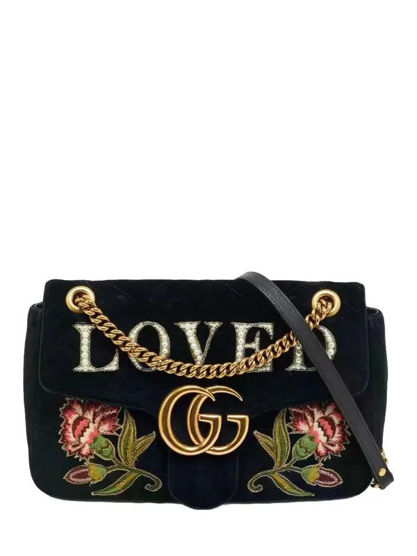 Gucci Large Gg Marmont Shoulder Bag - Black