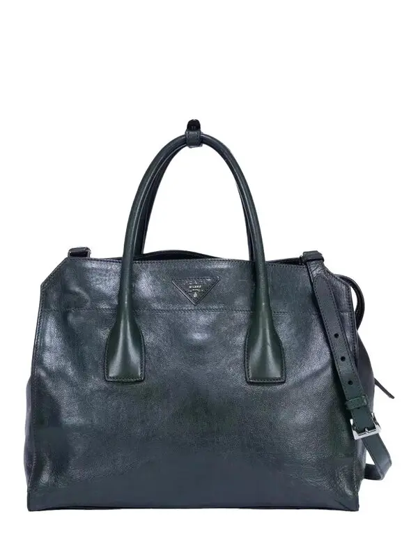 Prada Top-handle Logo Tote Bag - Green