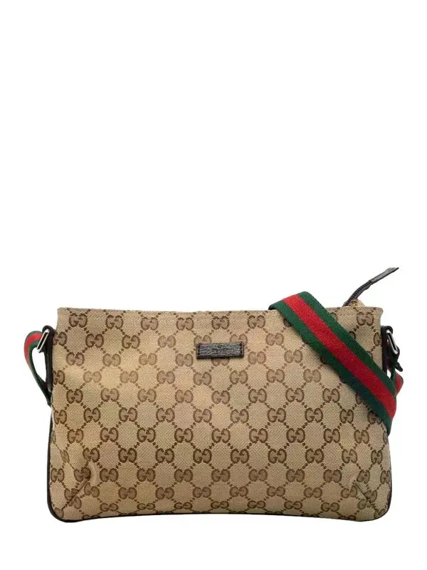 Gucci Gg Canvas Web Crossbody Bag - Brown