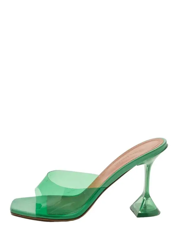 Amina Muaddi Lupita Sculpted-heel Sandals - Green