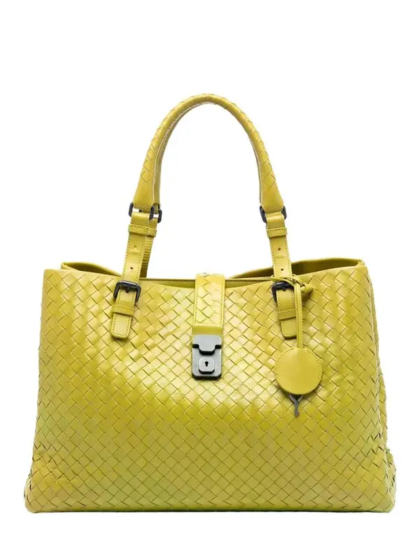 Bottega Veneta 2012-2025 Medium Nappa Intrecciato Roma Tote Bag - Yellow