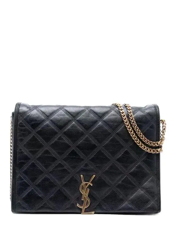 Saint Laurent Small Quilted Lambskin Becky Chain Shoulder Bag - Black
