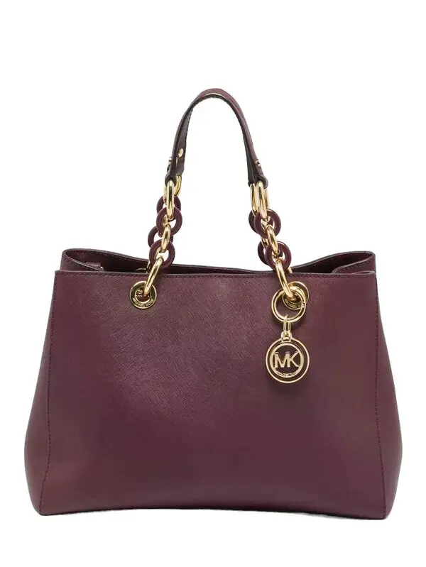 Michael Kors Leather Tote With Gold-tone Hardware - Red
