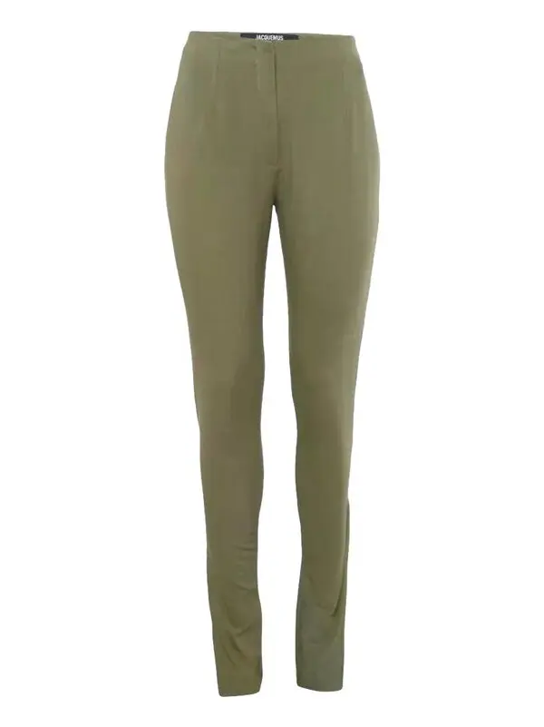 Jacquemus Linen Zip Trousers - Green