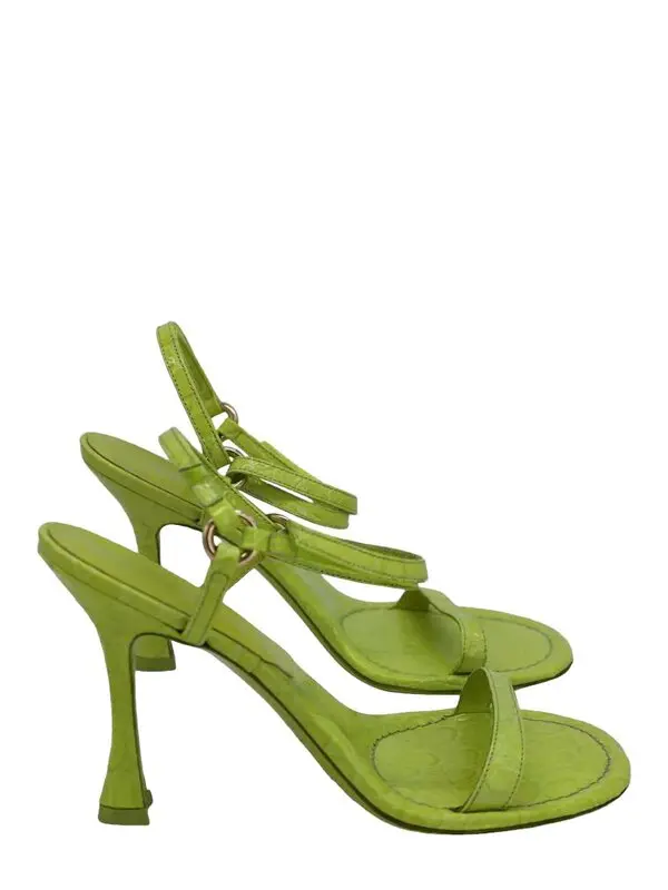 By Far Crocodile-effect High Heel Sandals - Green