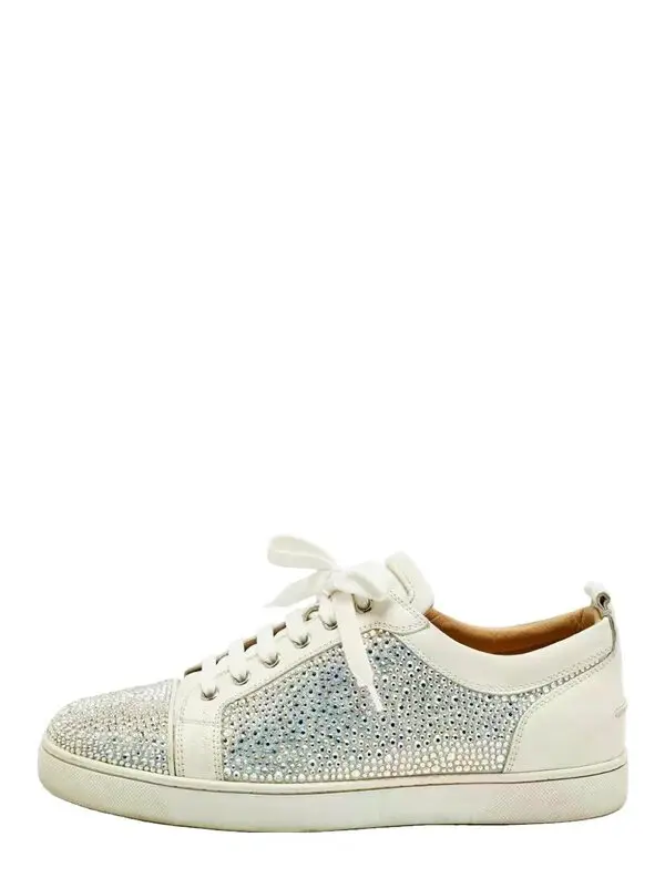 CHRISTIAN LOUBOUTIN Louis Crystal-embellished Sneakers - White
