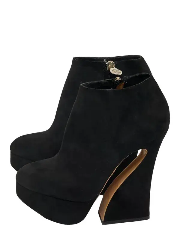 CHARLOTTE OLYMPIA Suede High-heel Boots - Black